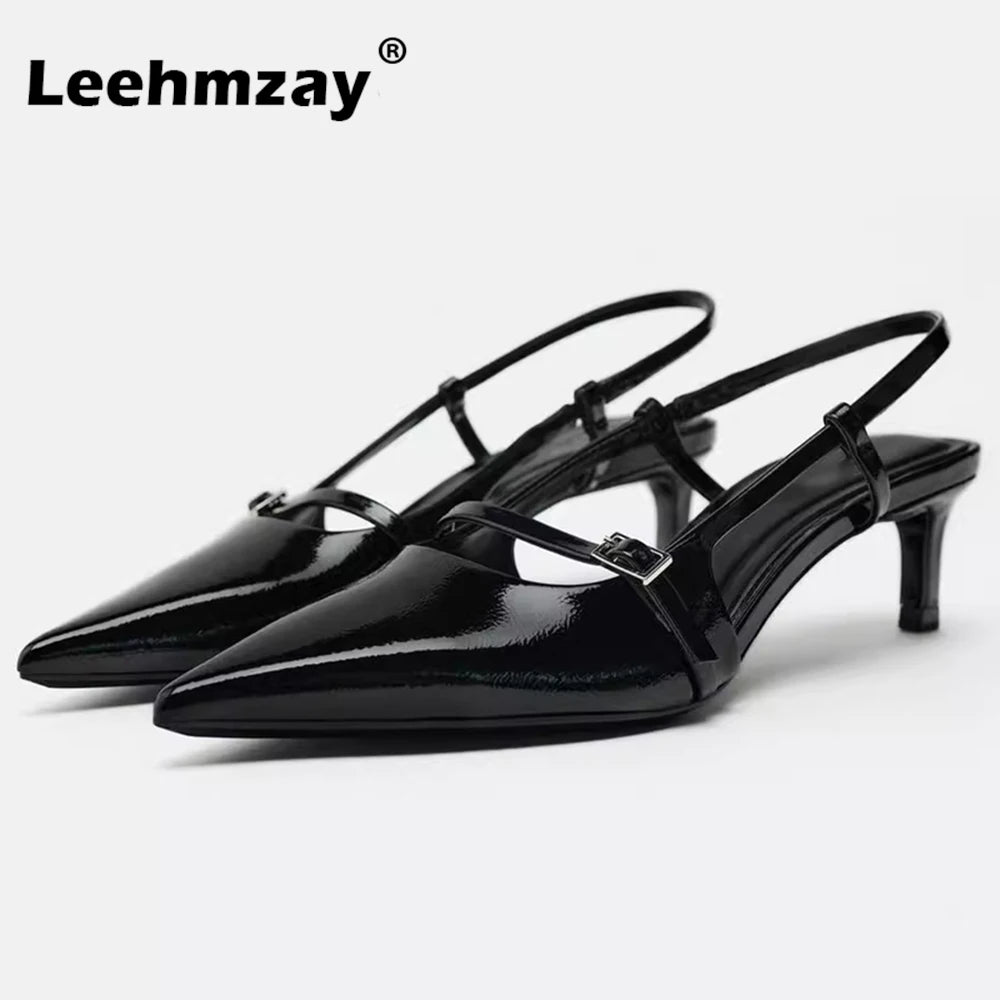 Womens Slingback Kitten Heels Sandals Shoes Sizes 34 43 Robust Clothing Store